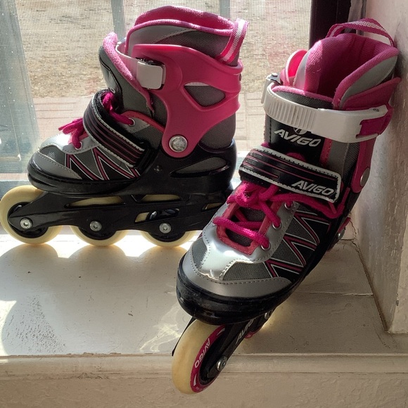 AVIGO | Toys | Pink And Gray Kids Inline Skates | Poshmark